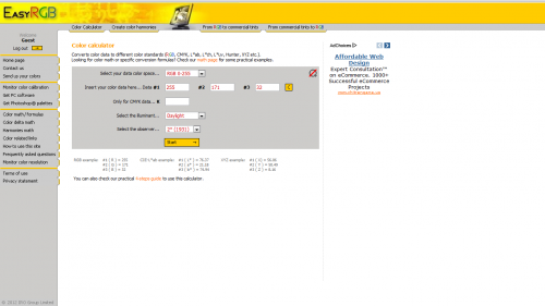 Free Online Tools to convert RGB to CMYK - WebRiti